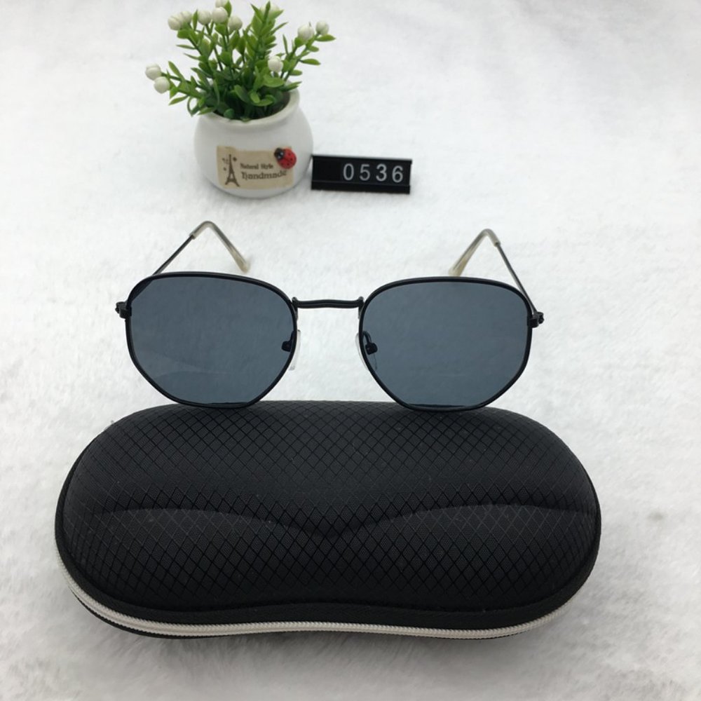 Grey Frame Black Green Square Lens Sunglasses - Gem